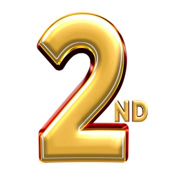 Light Golden Shiny 2nd Number Vector Shiny 3d Number 2nd Second Number 2nd Png And Vector