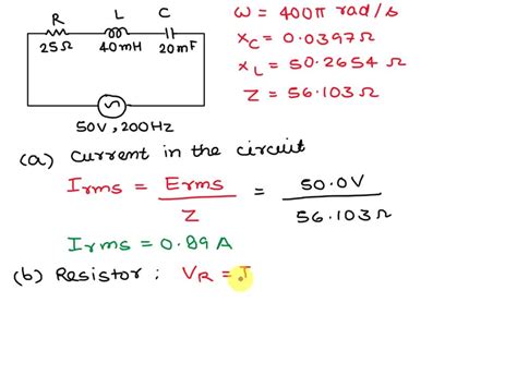 Solved Suppose R 350 Ω C 15 μf And L 400 Mh In A Series Lrc