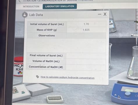 Lab Data Initial volume of buret (mL) 170 | StudyX