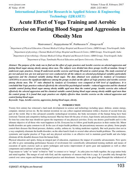 Download Pdf Acute Effect Of Yoga Training And Aerobic Exercise On