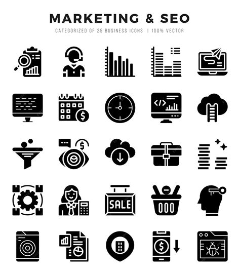 Premium Vector Marketing Seo Icon Pack For Your Website Mobile Presentation And Logo Design