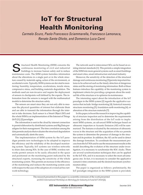Pdf Iot For Structural Health Monitoring