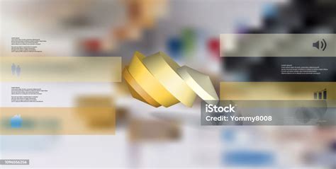 3d 그림 Infographic 템플릿입니다 둥근 8 각형 4 색 부품 분할 된다 개체는 비스듬히 흐린된 사진 배경에 배치 합니다 간단한 표지판 색상 막대는 측면에 있습니다