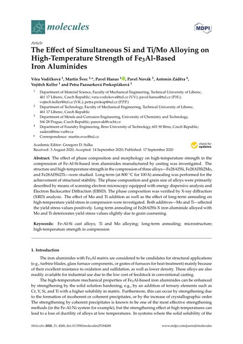 Pdf The Effect Of Simultaneous Si And Timo Alloying On High
