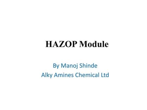 Hazop Analysis Complete Report Docx Chemistry Science