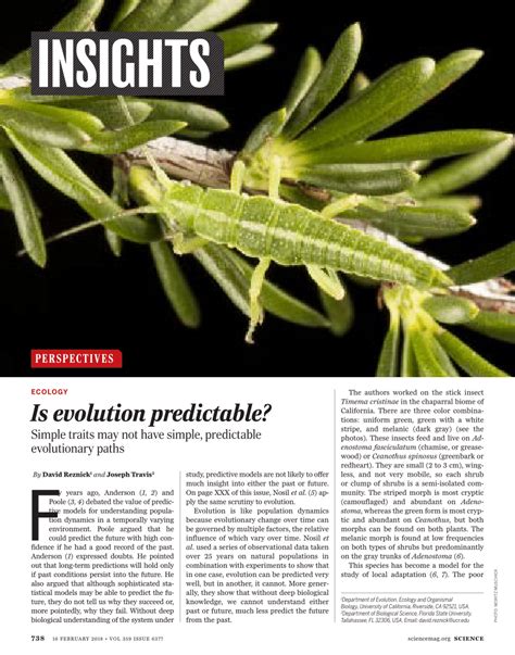 Pdf Is Evolution Predictable