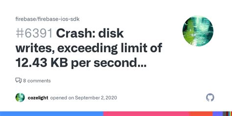 Crash Disk Writes Exceeding Limit Of 1243 Kb Per Second Over 86400