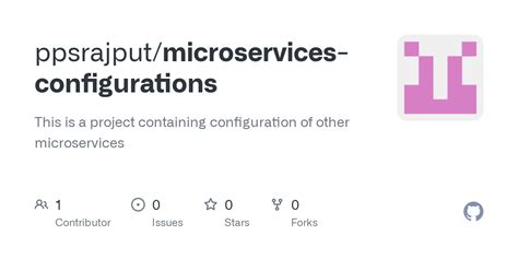 Github Ppsrajputmicroservices Configurations This Is A Project Containing Configuration Of