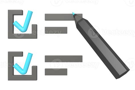 Checklist Box With Pencil 25350884 Png