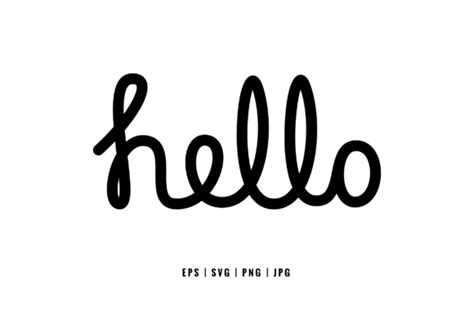 Hello Handwritten Text Vector Svg Graphic By Ninon · Creative Fabrica