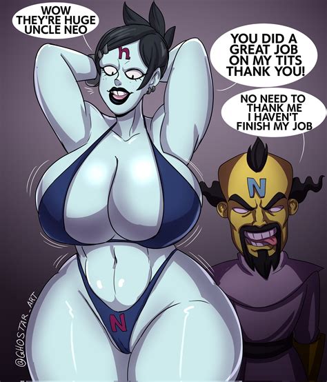 Rule 34 Crash Series Curvy Dialogue Ghostar Ghostart Goth Huge Ass Huge Breasts Lipstick Neo