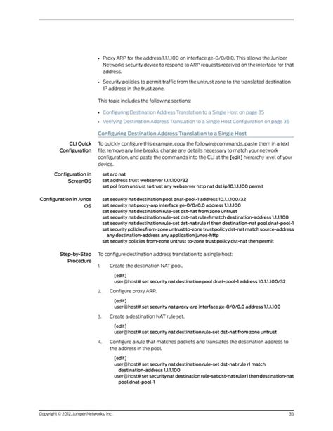 Network Configuration Example Junos Os Nat Configuration Examples For