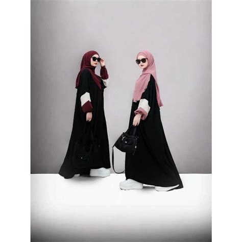 Jual Haura Set Hijab Abaya Haura Dress Tangan Pelangi Free Hijab