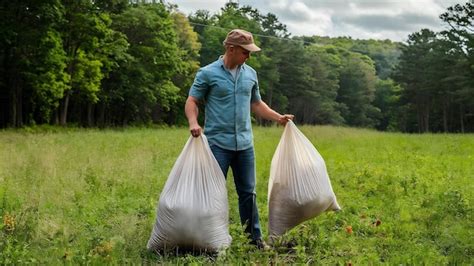 Dumping Garbage In Garbage Bags Premium Ai Generated Image