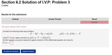 Solved Section 6 2 Solution Of I V P Problem 3 1 Point