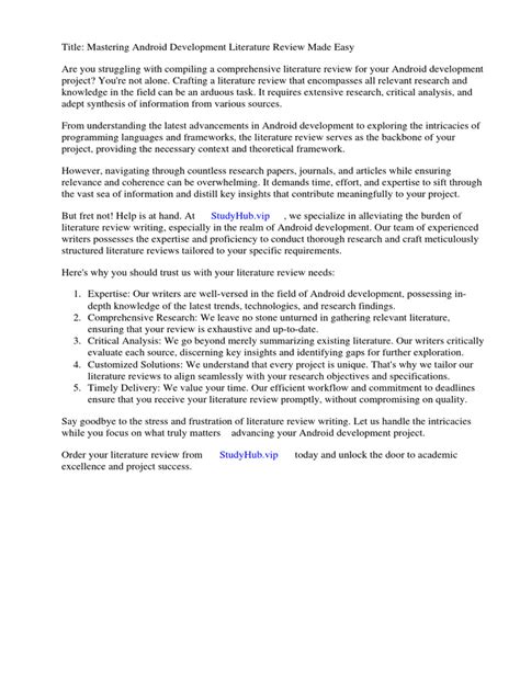 Android Development Literature Review Pdf Android Operating System