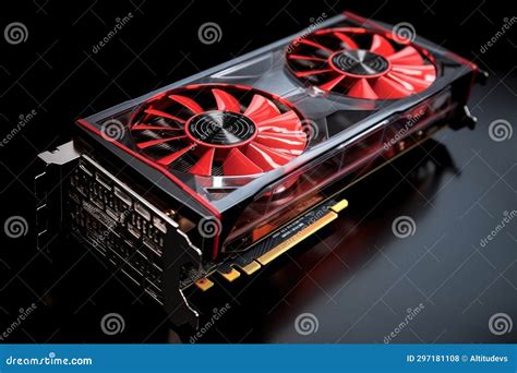 High End Graphics Card With Visible Gpu Stock Illustration