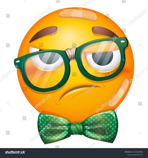 Nerd Emoji Bow Tie On White Stock Vector Royalty Free 2513140045 Shutterstock