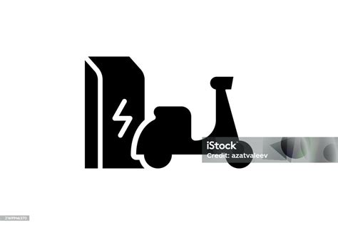 충전기 스테이션에서 전기 오토바이 충전 아이콘 전기 오토바이 에너지 충전 검은 색 기호 친환경 전기 오토바이 충전 표지판 배터리 녹색 전원 Ev 운송 로고 타입 개념에 대한