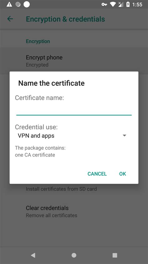 wifi certificate android