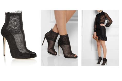 Dolce And Gabbana Lace Trimmed Net Ankle Boots £500 Boots Dolce And