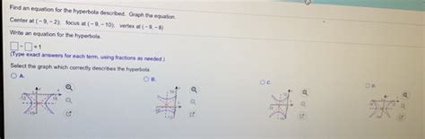 Solved Find An Equation For The Elipse Graph The Equation