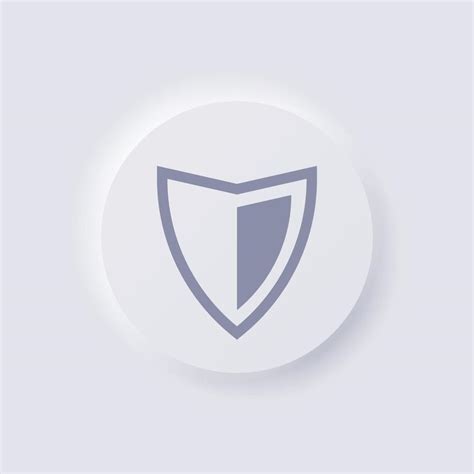 Shield Icon White Neumorphism Soft UI Design For Web Design Application UI And More Button