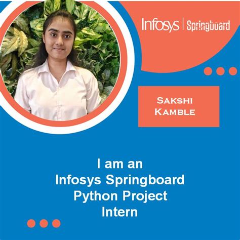 sakshi kamble on linkedin pythonintern infosysspringboard