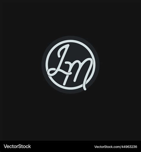 Initials Lm Logo Monogram With Simple Circle Line Vector Image