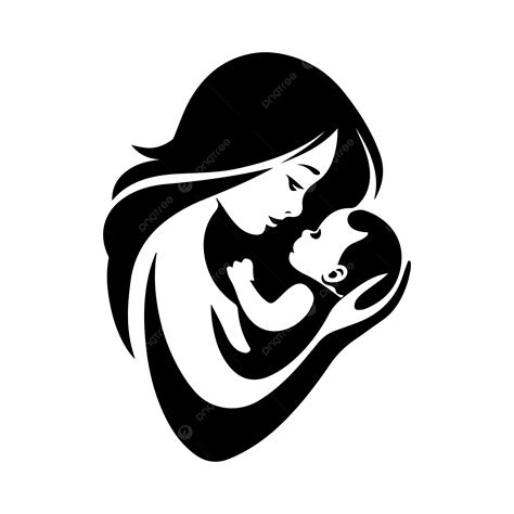 Madre Sosteniendo A Su Bebé En Brazos Ilustración De Vector Blanco Y