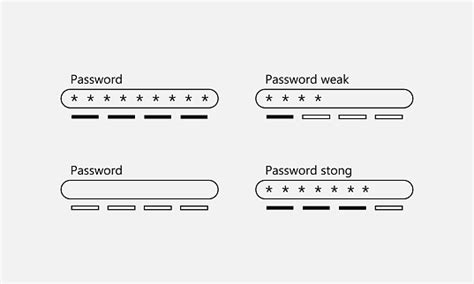 Password Weakand Strong Interface Security Bar Safety Requirement Form