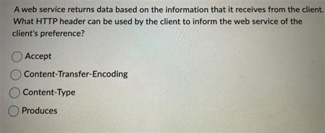 Solved A Web Service Returns Data Based On The Information