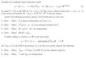 Solved Consider The Multiple Linear Regression Model Y X