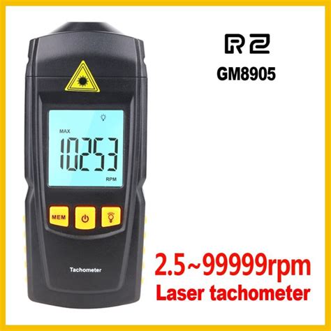 Rz Portable Digital Laser Tachometer Non Contact Lcd Tach Rpm Meter Detector Wide Measuring