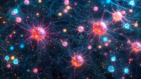 Intricate Neural Network: Microscopic View of Brain Cells and Connections Stock Illustration ...