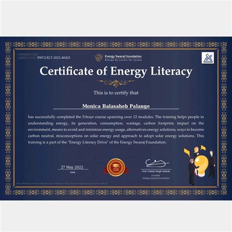 monika palange on linkedin certificate energy generation