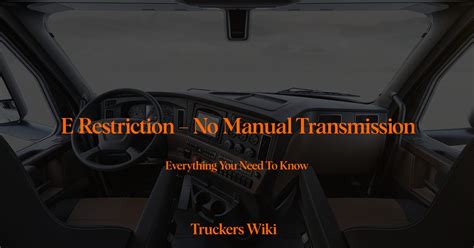 How To Remove Automatic Restriction From Cdl • The Truck How