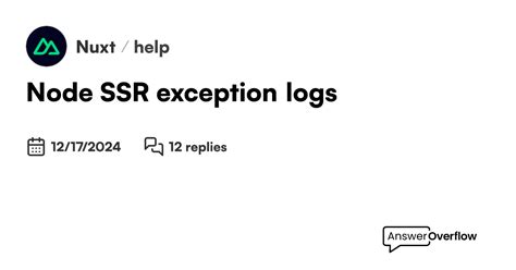 Node Ssr Exception Logs Nuxt