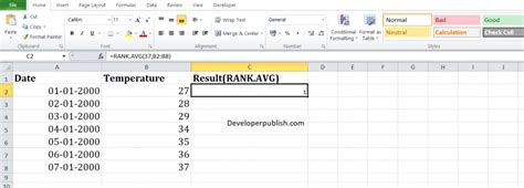 how to use rank avg function in microsoft excel