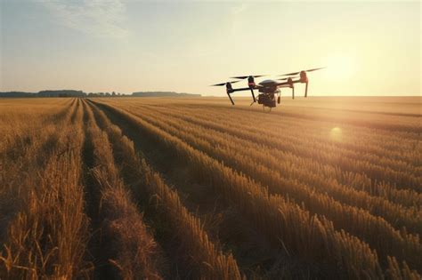 Premium Ai Image Autonomous Drone Surveying Agricultural Field