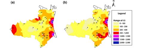 Spatial Variation Of Cl Mgl A Pre Monsoon And B Post Monsoon