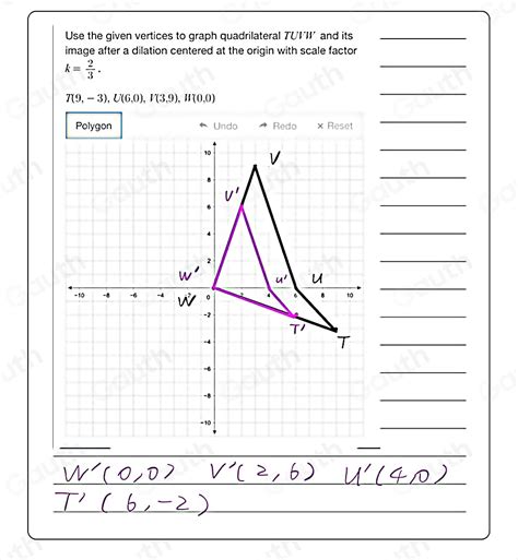 Solved Use The Given Vertices To Graph Quadrilateral Tuvw And Its