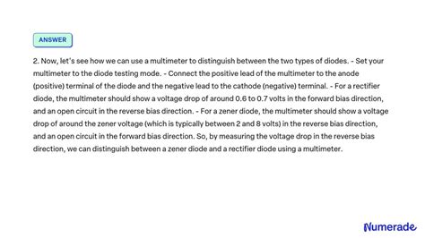 Solved Can We Distinguish Between Zener Diode And Rectifier Diode Using Multimeter