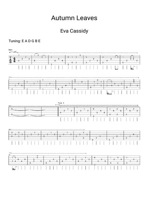 Autumn Leaves Eva Cassidy Guitar Tabs Pdf
