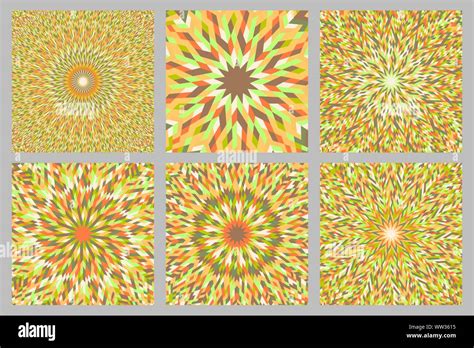Dynamic Burst Mosaic Pattern Background Design Set Abstract Psychedelic Hypnotic Circular