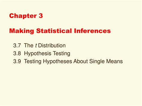 Ppt Chapter 3 Making Statistical Inferences Powerpoint Presentation