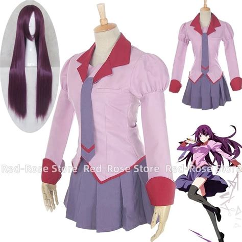 § Anime Monogatari Series Senjougahara Hanekawa Karu Cosplay Costume