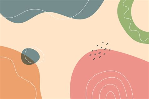 추상적 인 배경 손으로 다양한 모양과 낙서 물체를 그립니다 트렌디 한 현대 현대 벡터 일러스트레이션 모든 배경이 격리되어 있습니다 파스텔 색상 귀여운에 대한 스톡 벡터 아트