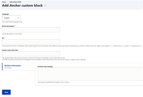 Foundation Anchor Menu Block