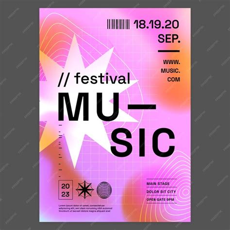 그라디언트 음악 이벤트 포스터 템플릿 무료 벡터